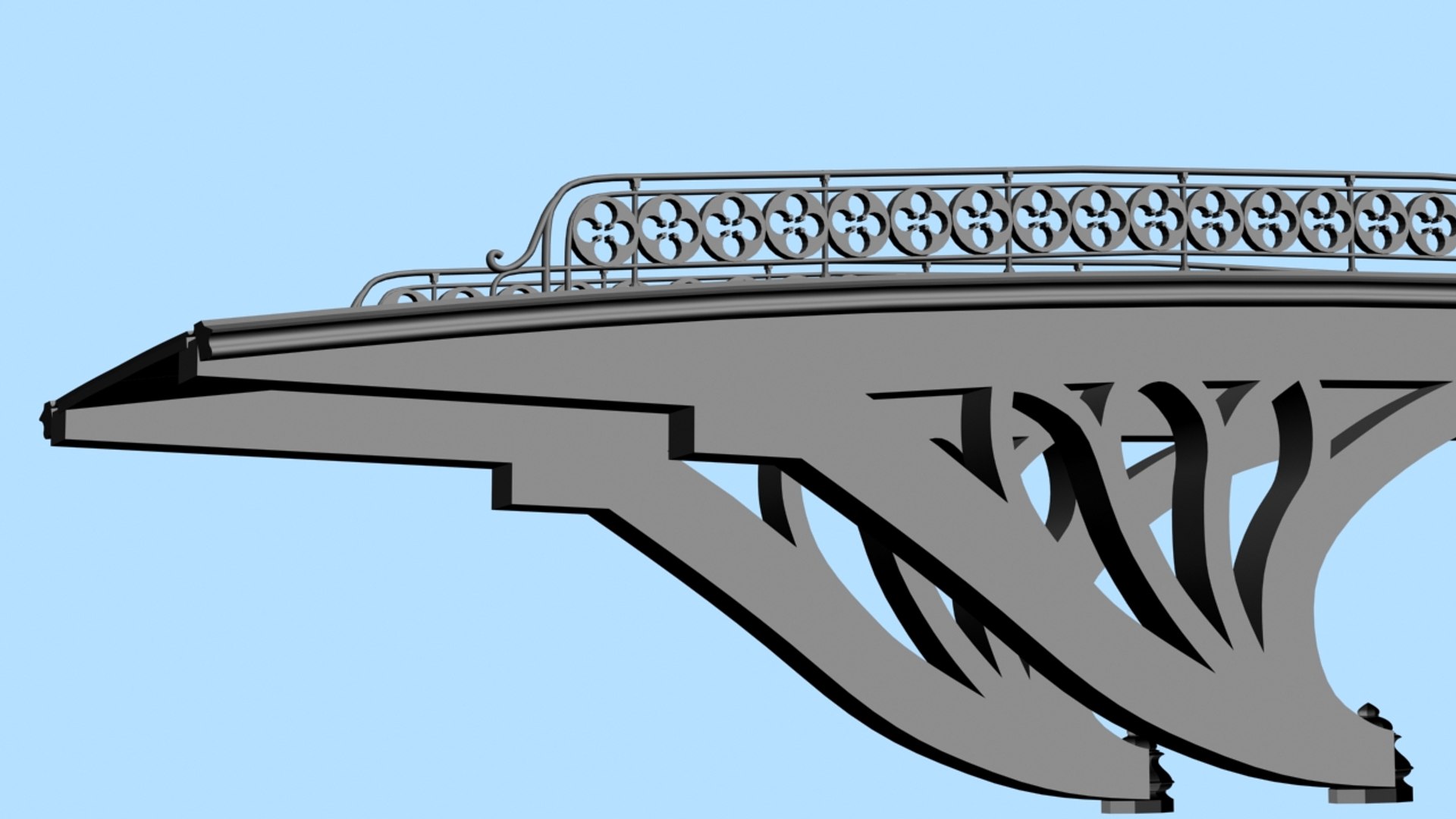 central gothic bridge 3d model