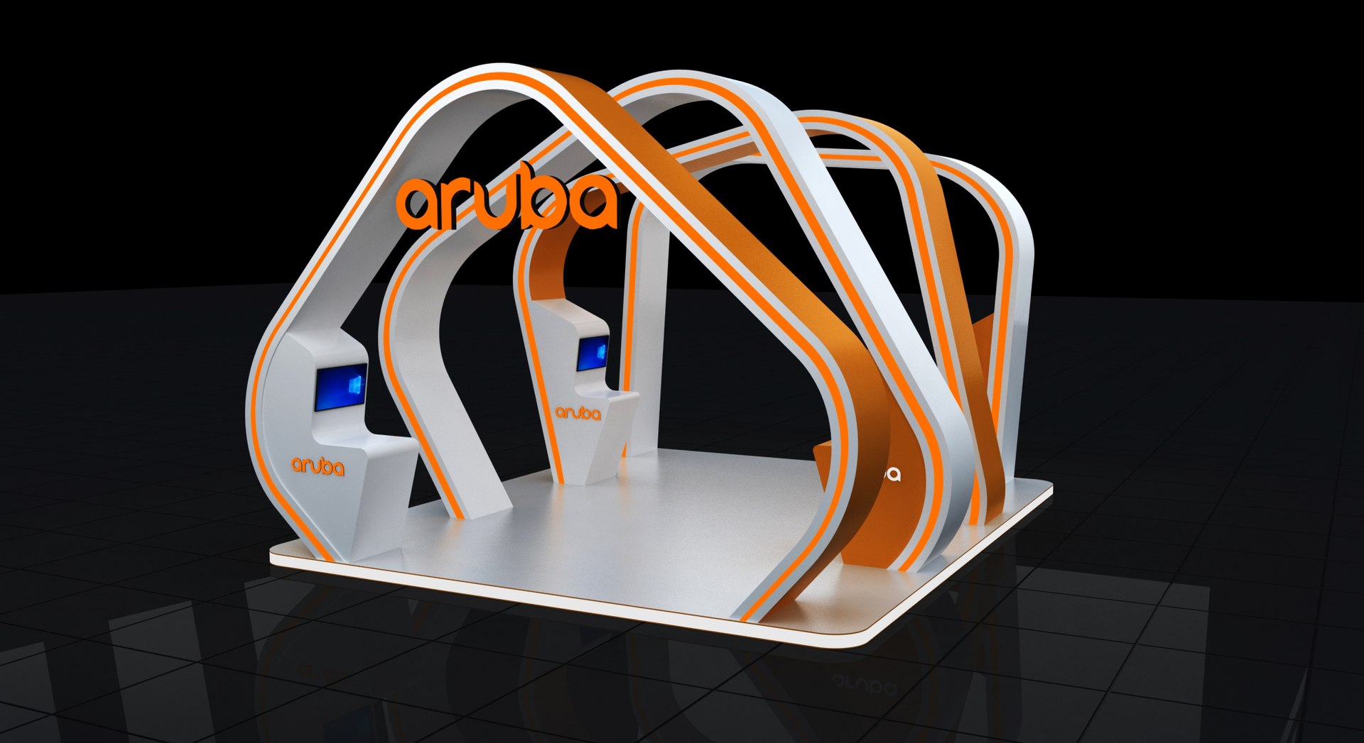 4 Side Open Stand 5x5 3D Model - TurboSquid 1980597