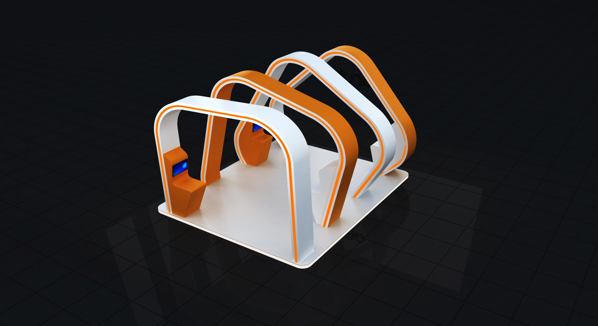 4 Side Open Stand 5x5 3D Model - TurboSquid 1980597