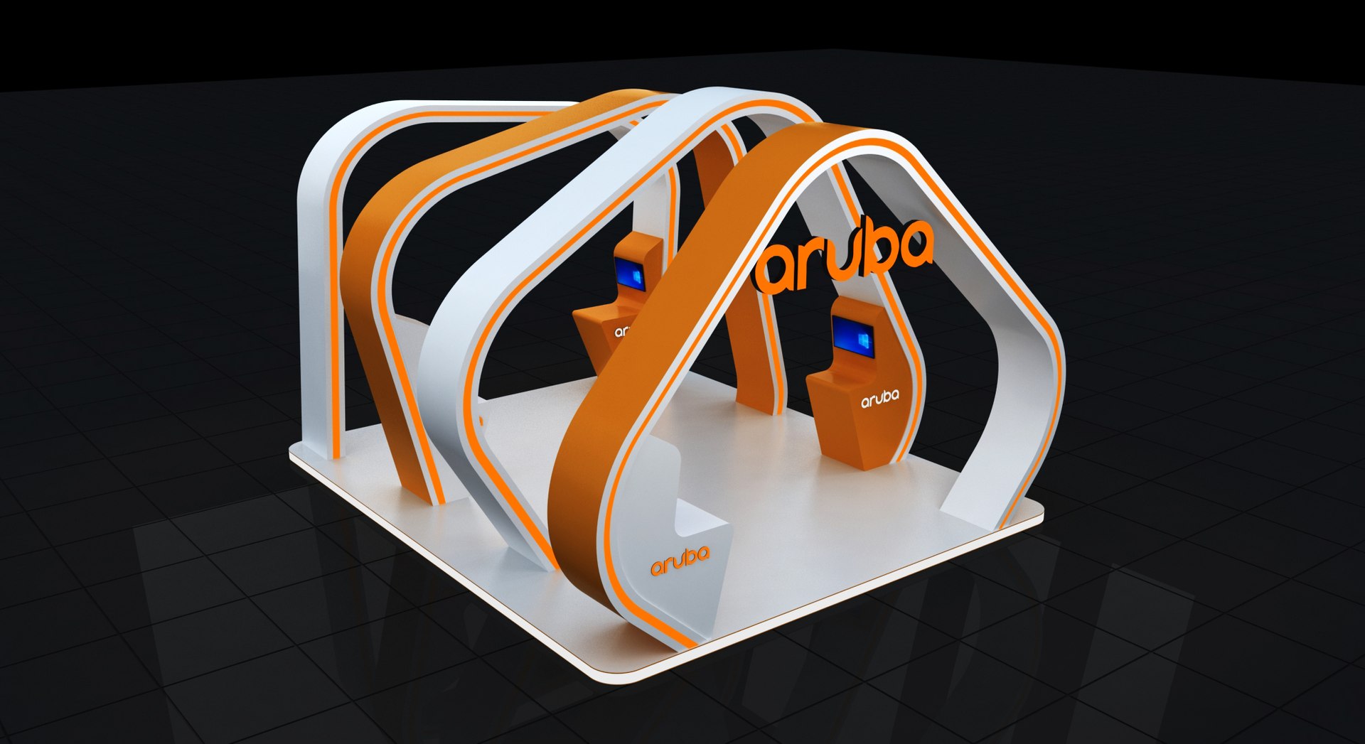 4 Side Open Stand 5x5 3D Model - TurboSquid 1980597