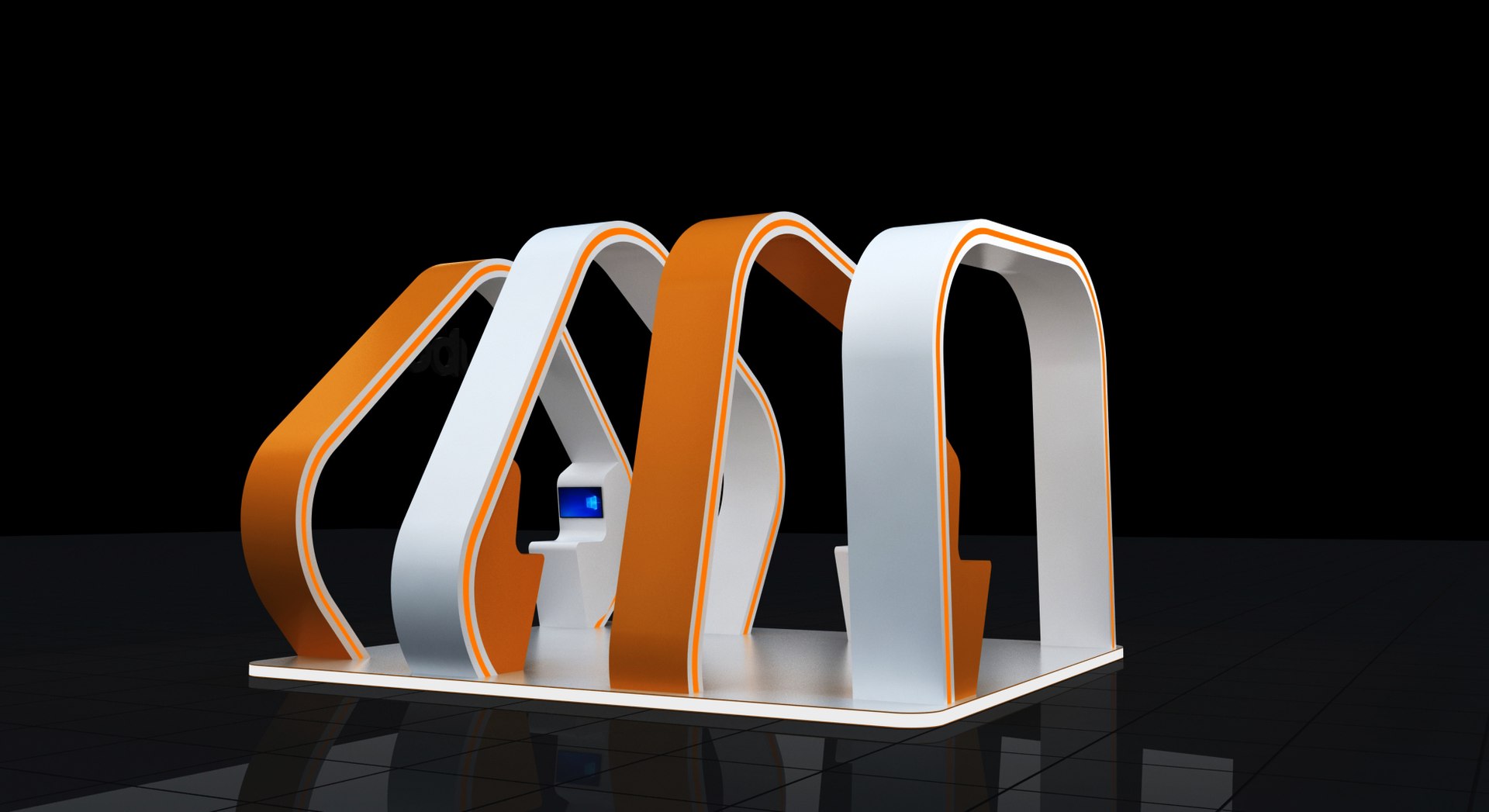 4 Side Open Stand 5x5 3D Model - TurboSquid 1980597