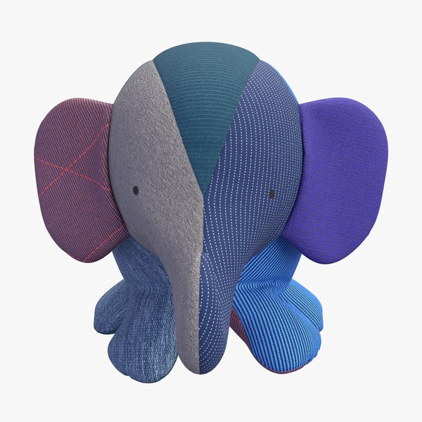3D Multicolour Elephant Stuffed Toy - TurboSquid 1997823