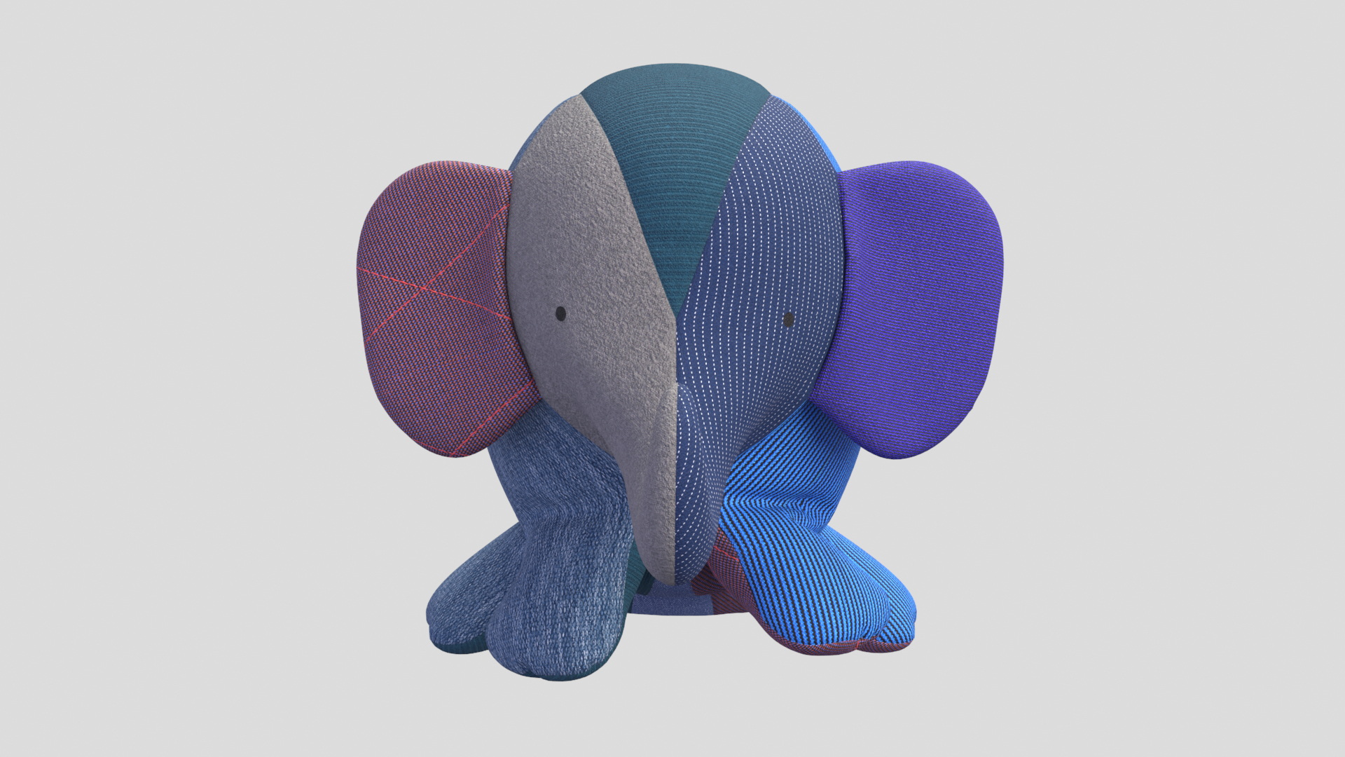3D Multicolour Elephant Stuffed Toy - TurboSquid 1997823