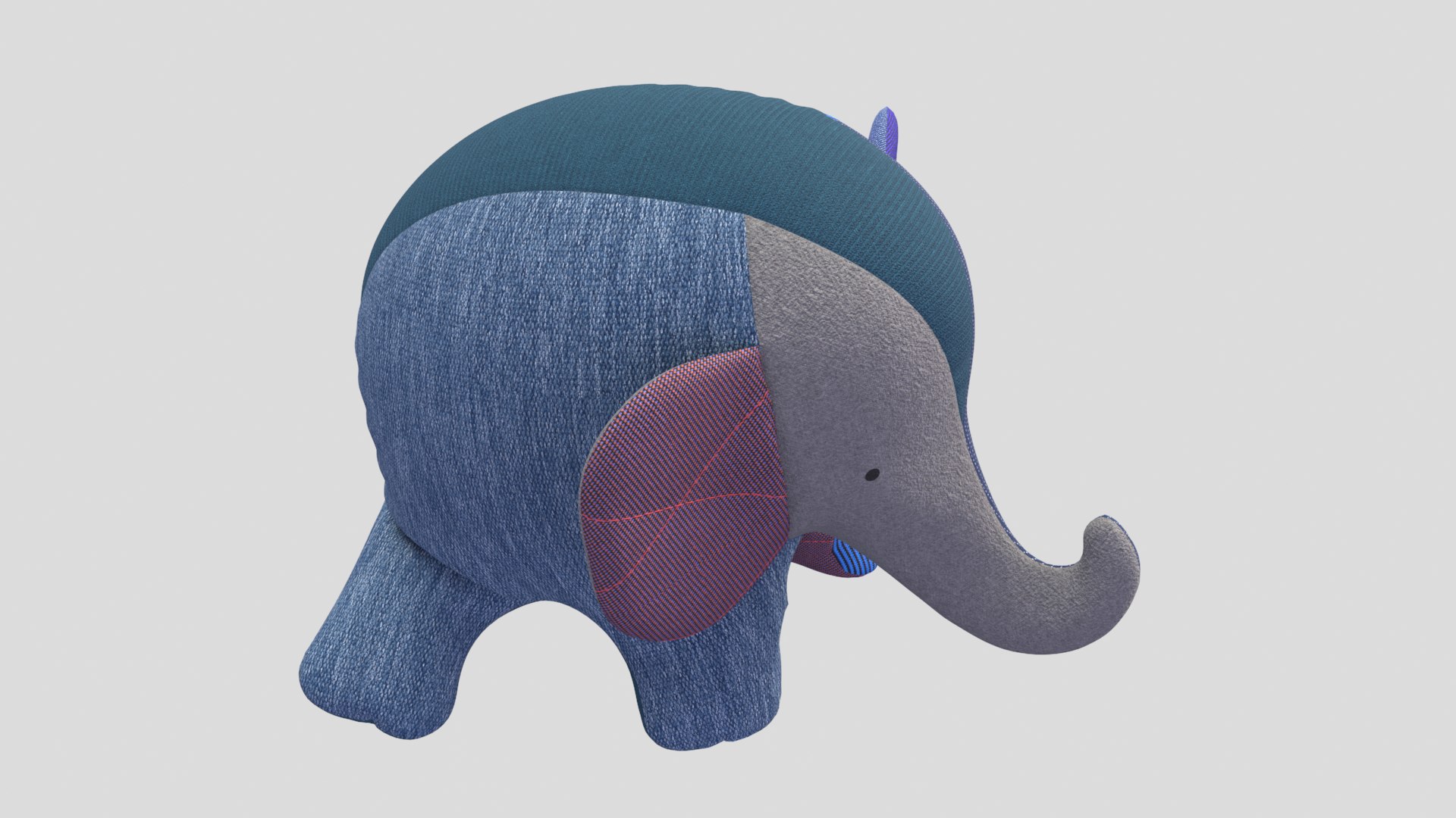 3D Multicolour Elephant Stuffed Toy - TurboSquid 1997823