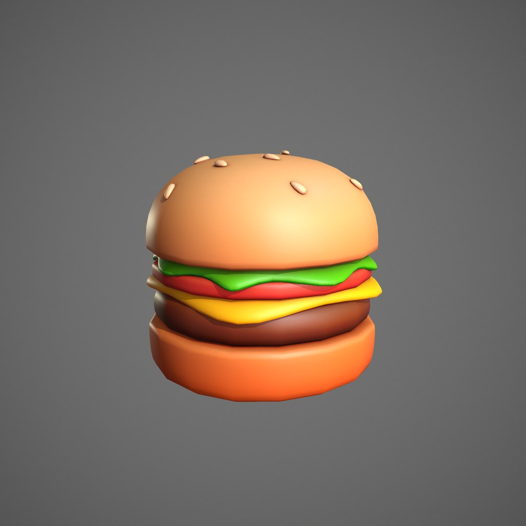 Burger Cartoon 3D - TurboSquid 1968509