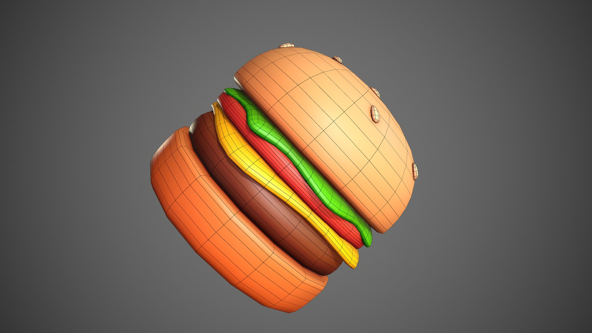 Burger Cartoon 3D - TurboSquid 1968509