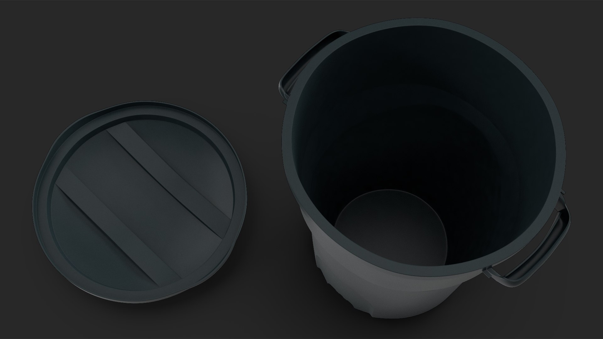 3D Black Round Rubbermaid Trash Can Model - TurboSquid 2082827