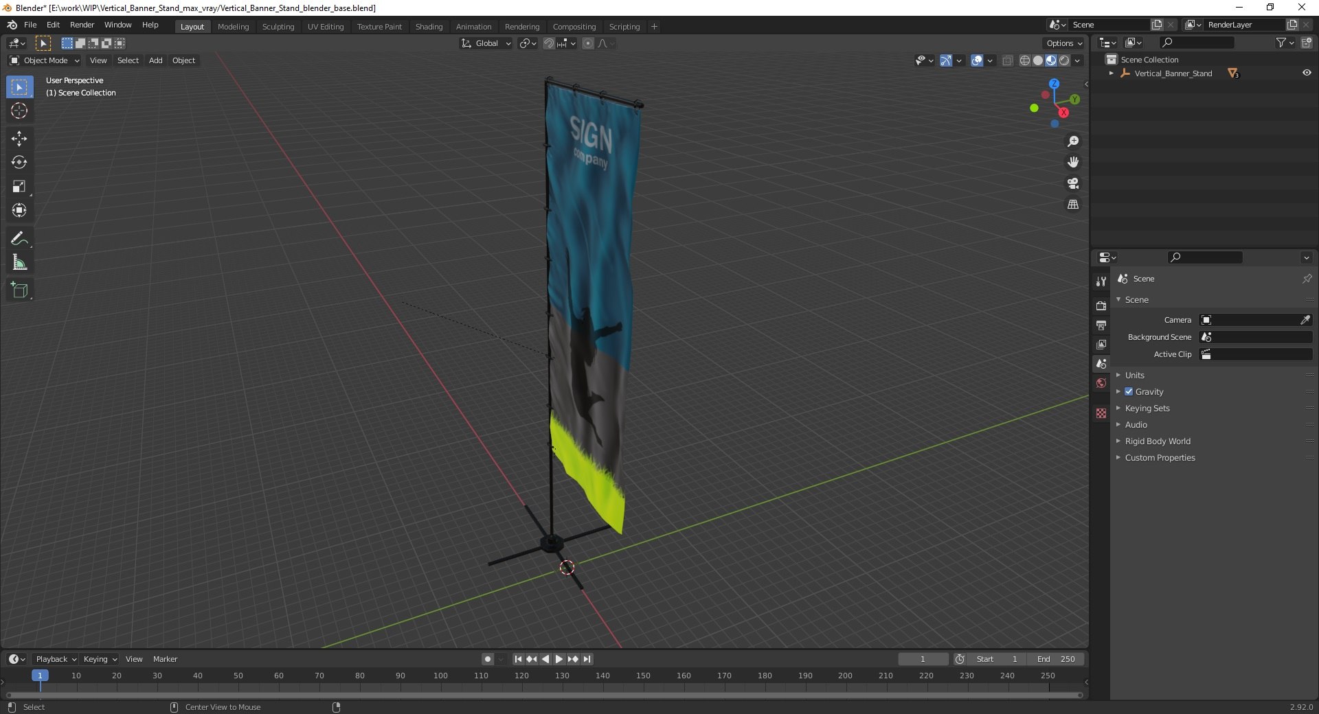 Vertical Banner Stand 3D Model - TurboSquid 2235890