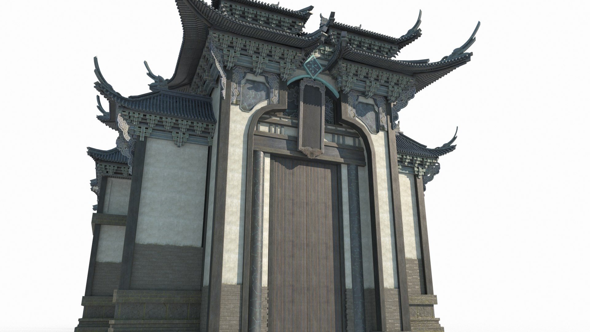3D Model Ancient Asian Architecture God Gate - TurboSquid 2144386