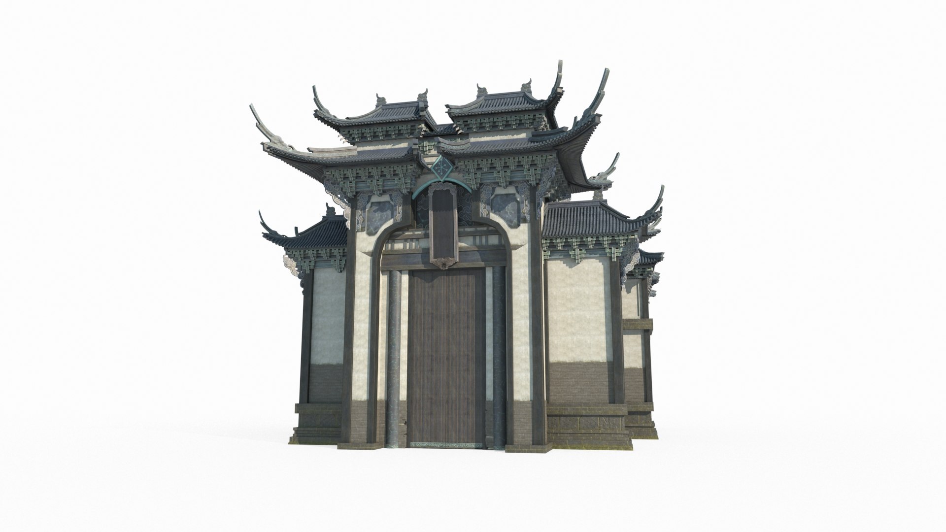 3D Model Ancient Asian Architecture God Gate - TurboSquid 2144386