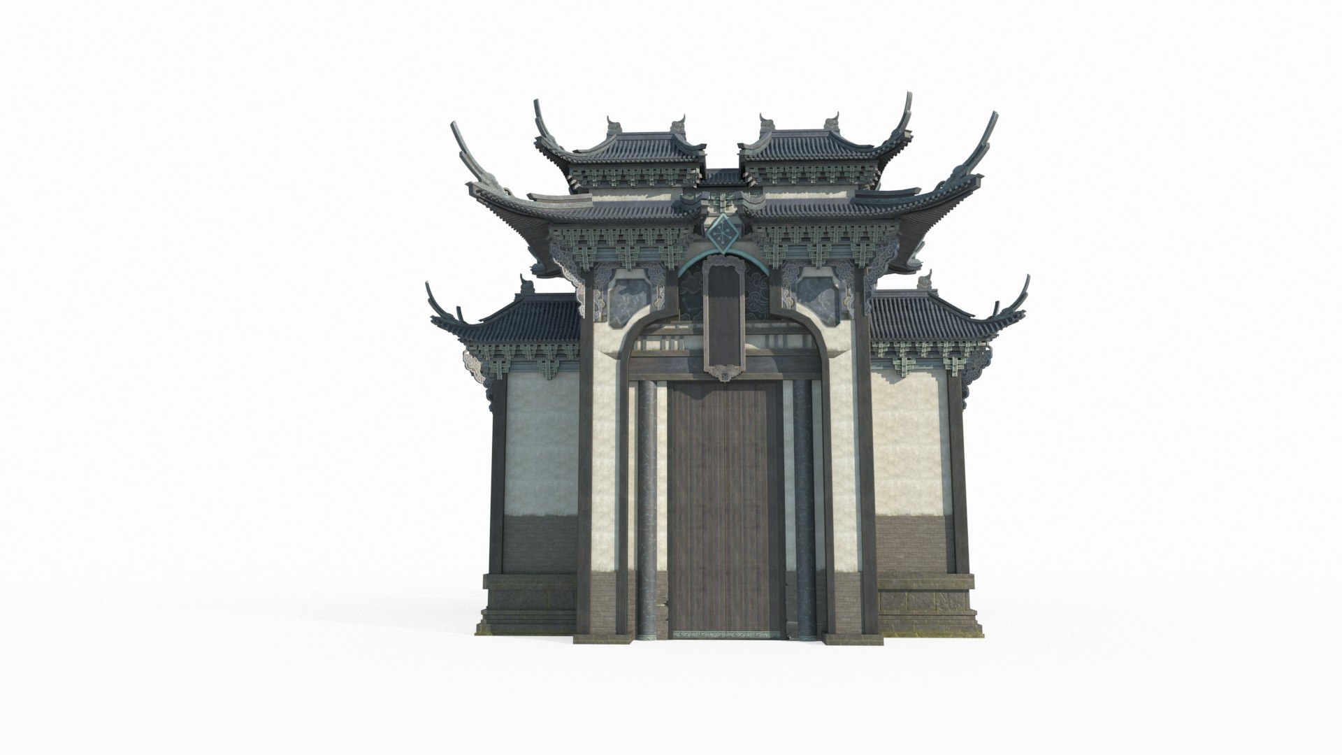3D Model Ancient Asian Architecture God Gate - TurboSquid 2144386