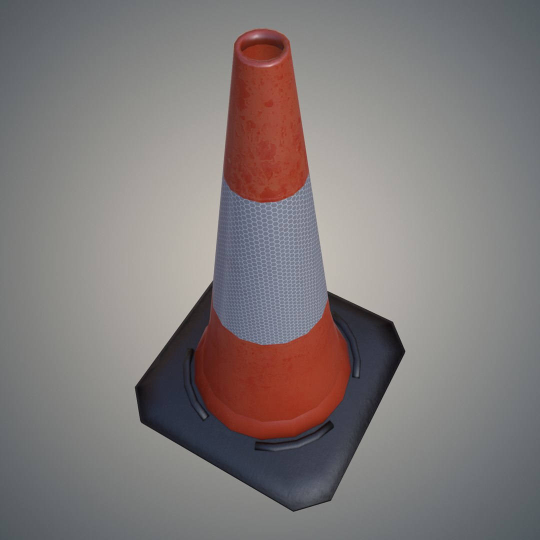 3d real-time traffic cone model