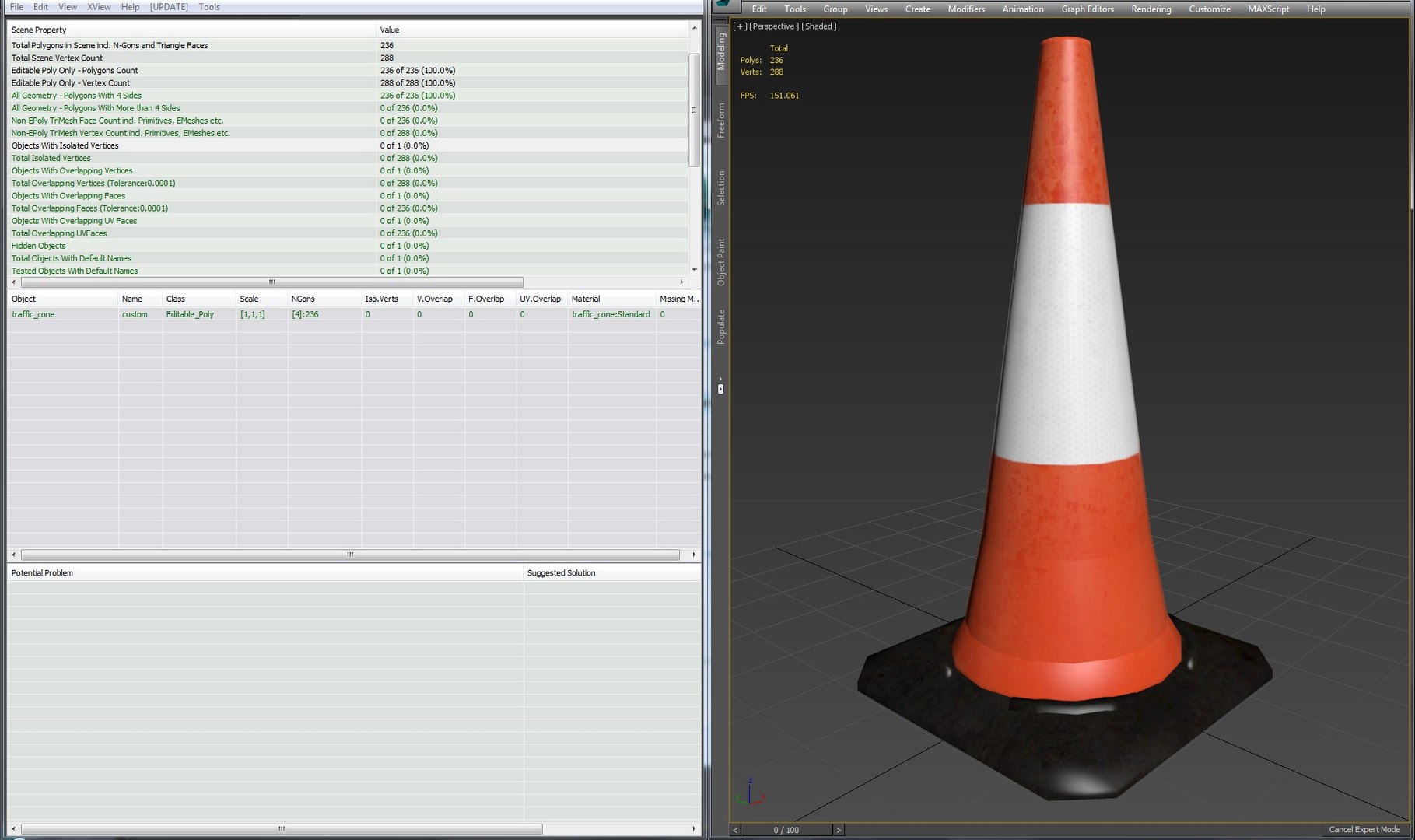 3d real-time traffic cone model