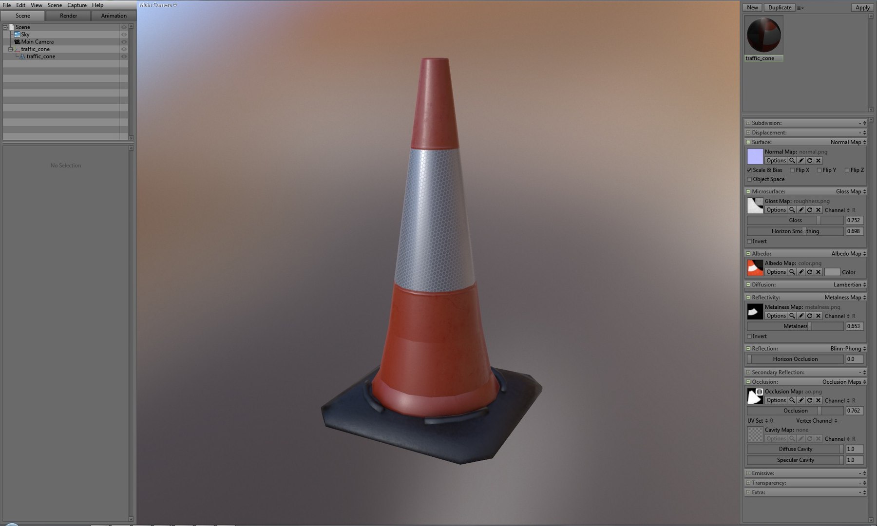 3d real-time traffic cone model