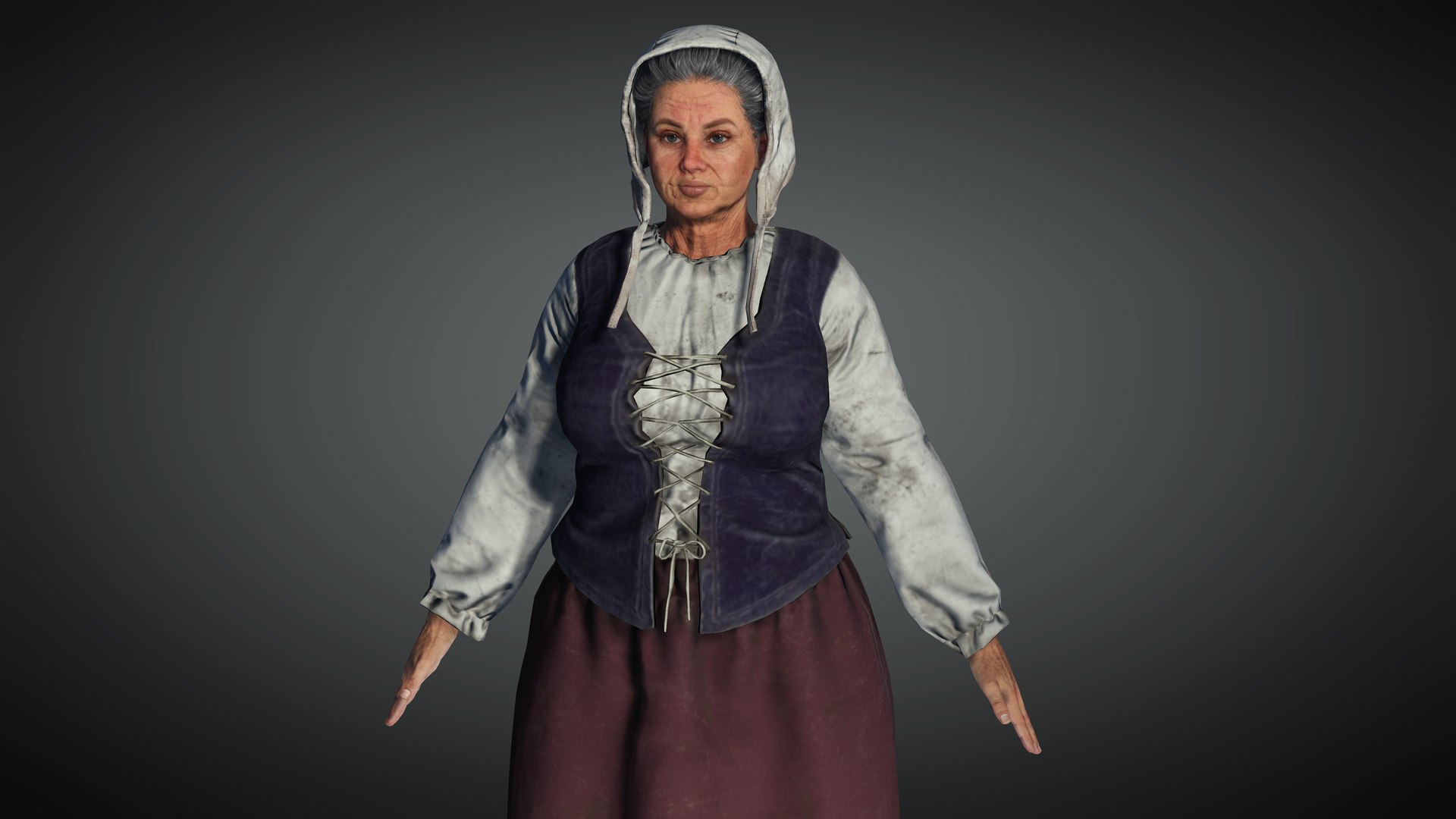 3D AAA Medieval Female Character 04 - TurboSquid 1866321