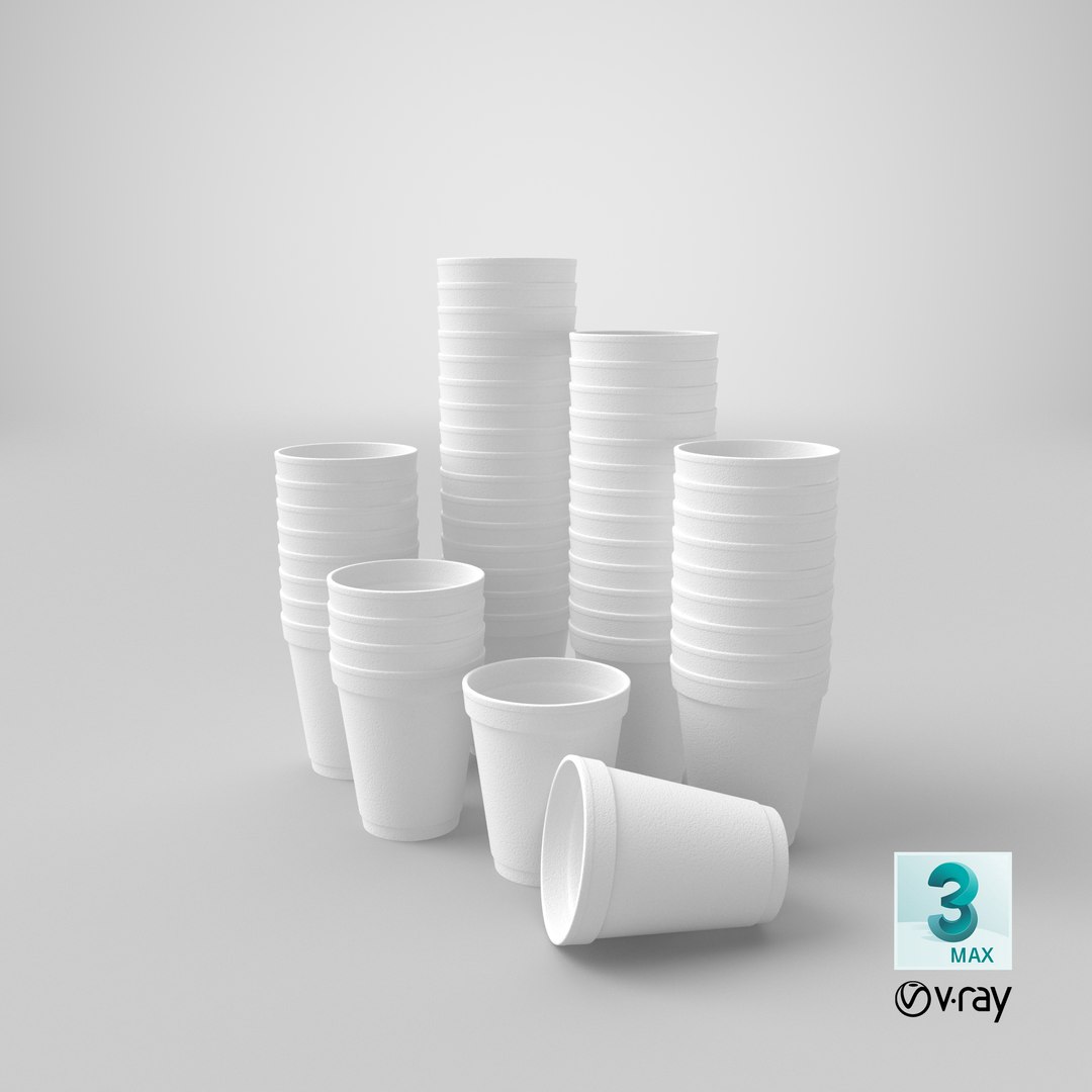 Realistic Styrofoam Cups Pose 3D Model - TurboSquid 1481670