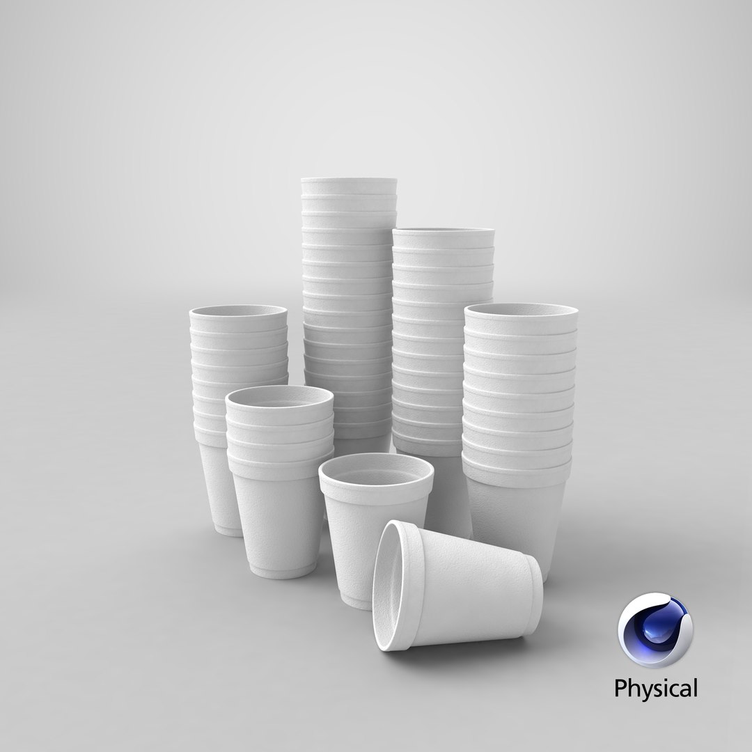 Realistic Styrofoam Cups Pose 3D Model - TurboSquid 1481670