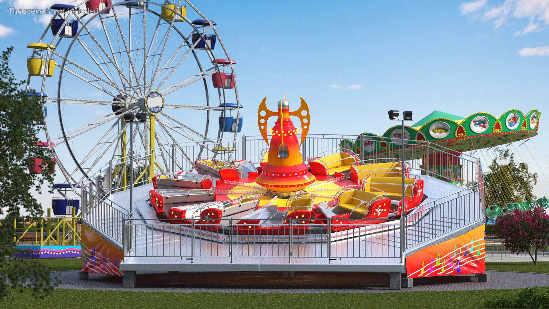 Flat Ride Theme Park Attraction model - TurboSquid 1883194