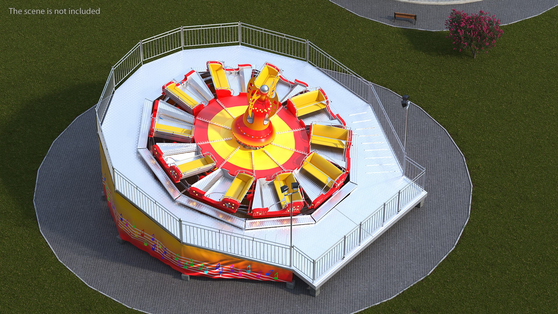 Flat Ride Theme Park Attraction model - TurboSquid 1883194