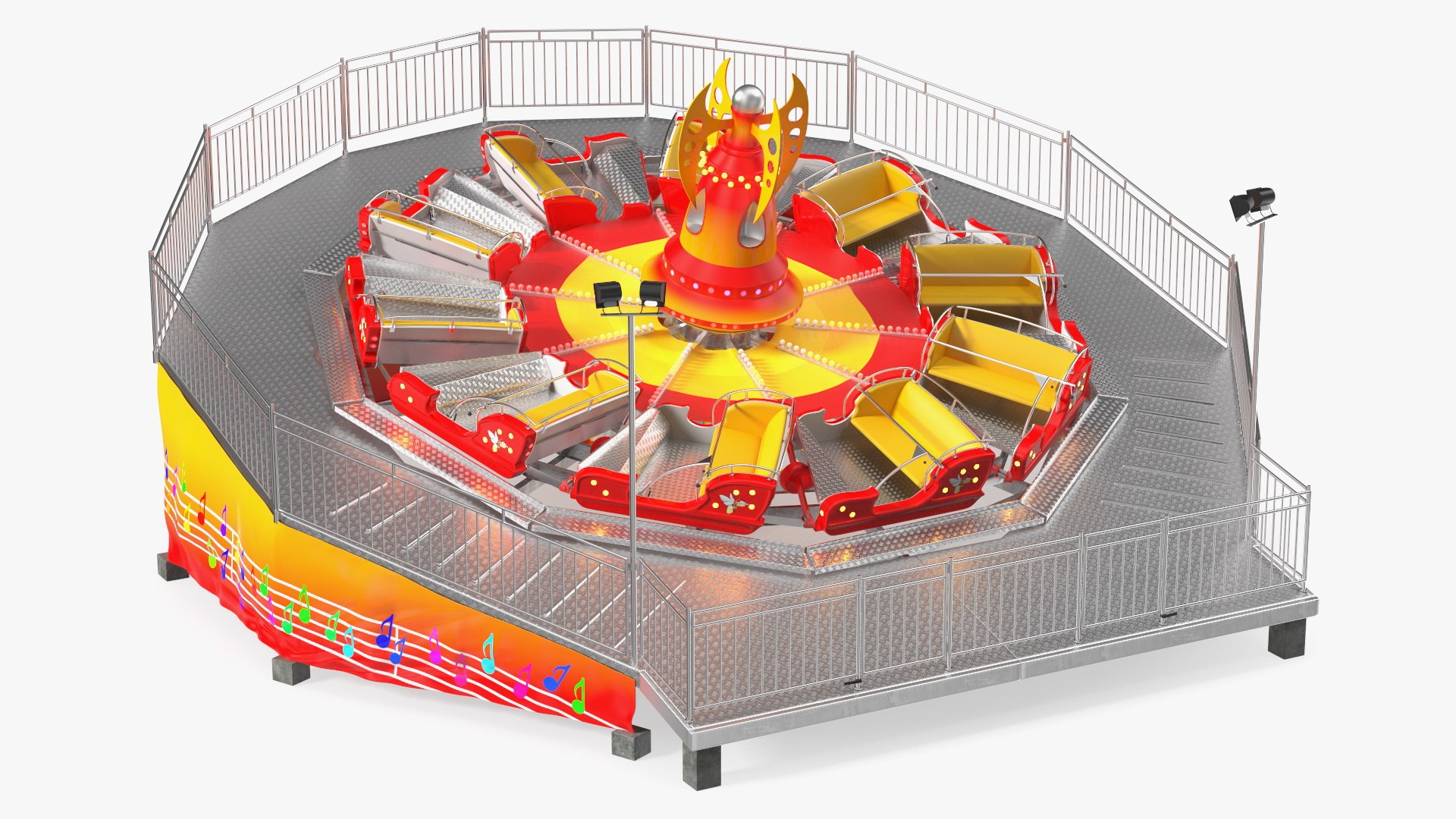 Flat Ride Theme Park Attraction3D模型 - TurboSquid 1883194
