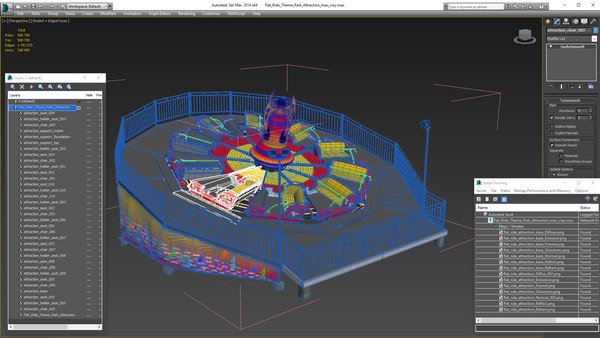 modelo 3d Flat Ride Theme Park Attraction - TurboSquid 1883194