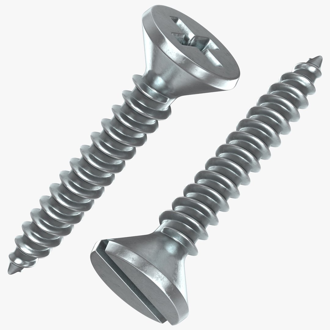 Flat head screw set 3D model - TurboSquid 1588112