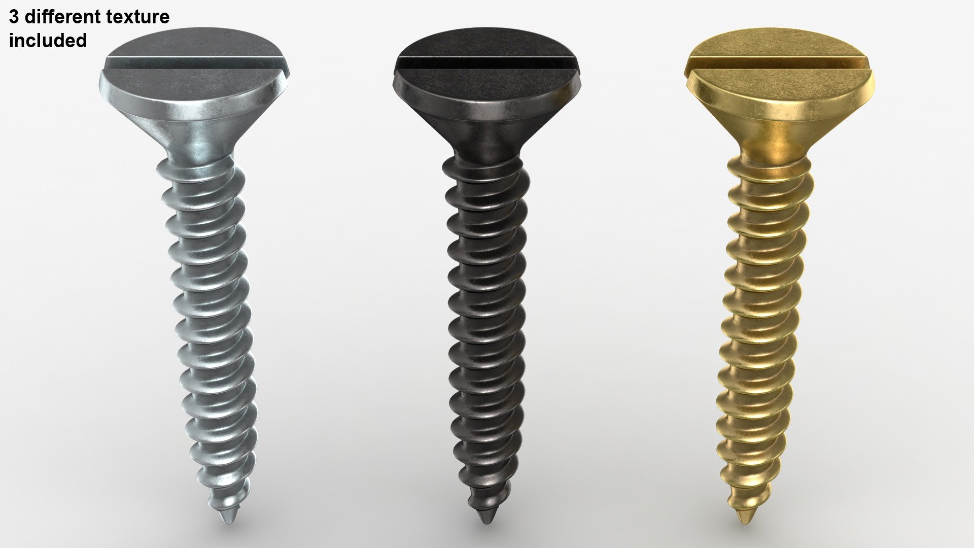 Flat Head Screw Set 3D Model - TurboSquid 1588112