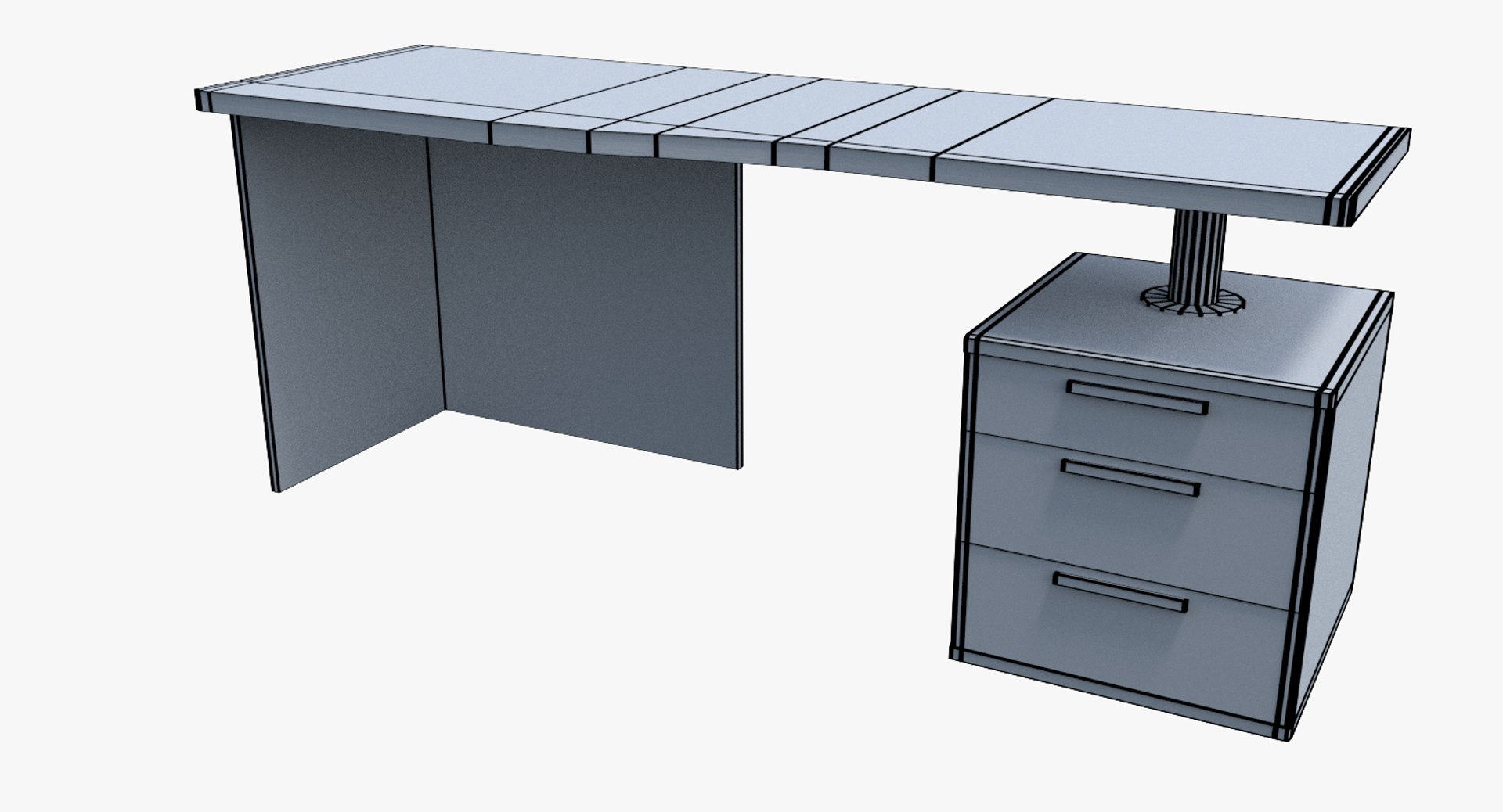 3D shelves desk model - TurboSquid 1300867