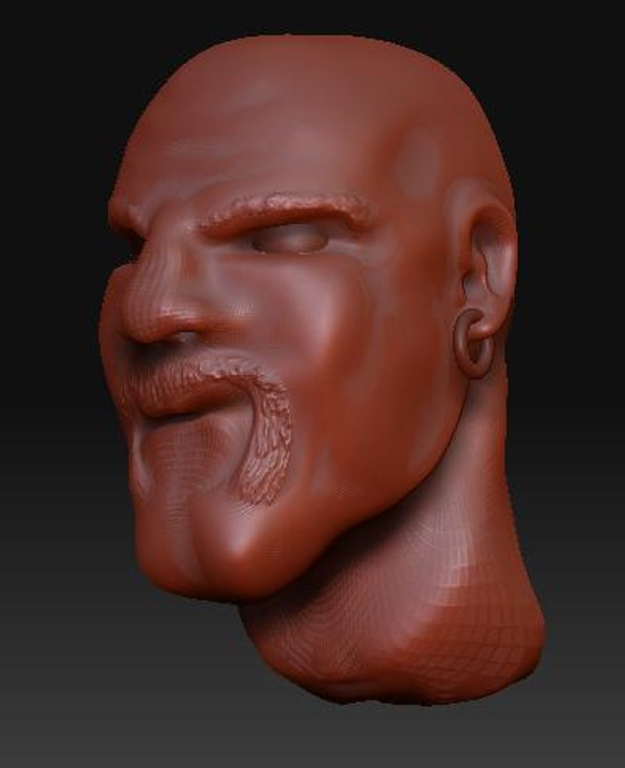 Male Head Bad Ass 3d Model