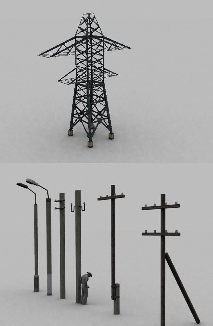 Columns Illumination Electric 3d Model