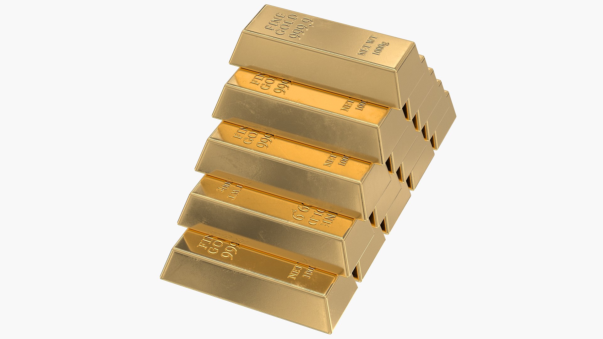 Gold Bar Small Piramid Stack 3D Model - TurboSquid 2267272