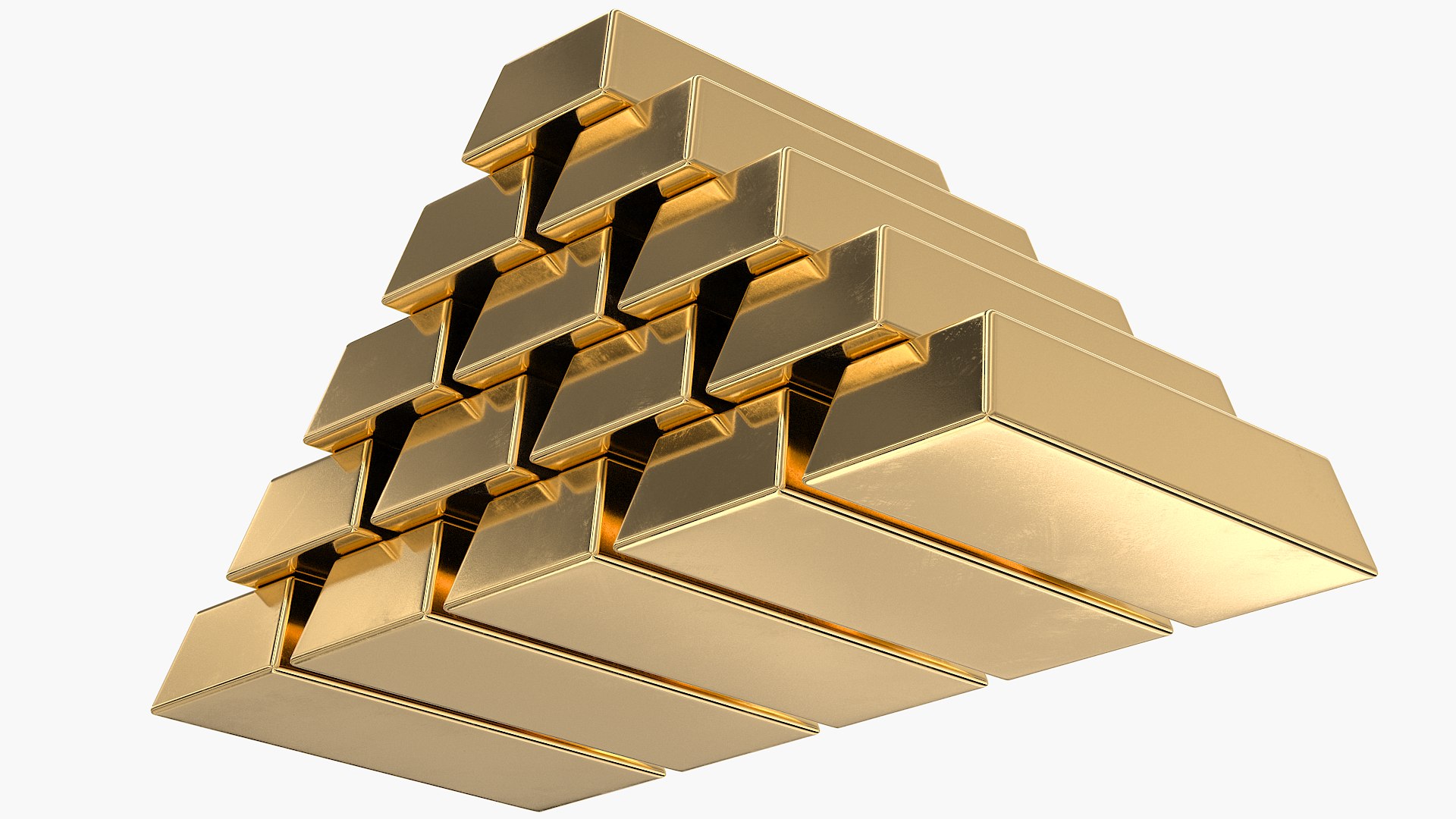 Gold Bar Small Piramid Stack 3D Model - TurboSquid 2267272