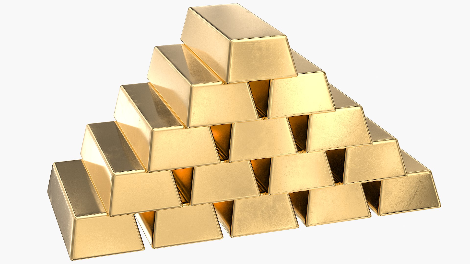 Gold Bar Small Piramid Stack 3D Model - TurboSquid 2267272