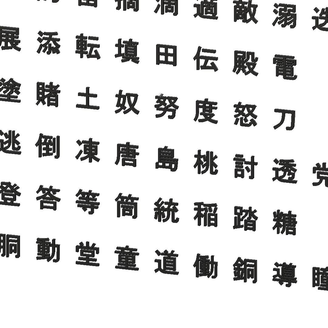 3D model chinese ms gothic font - TurboSquid 1194904