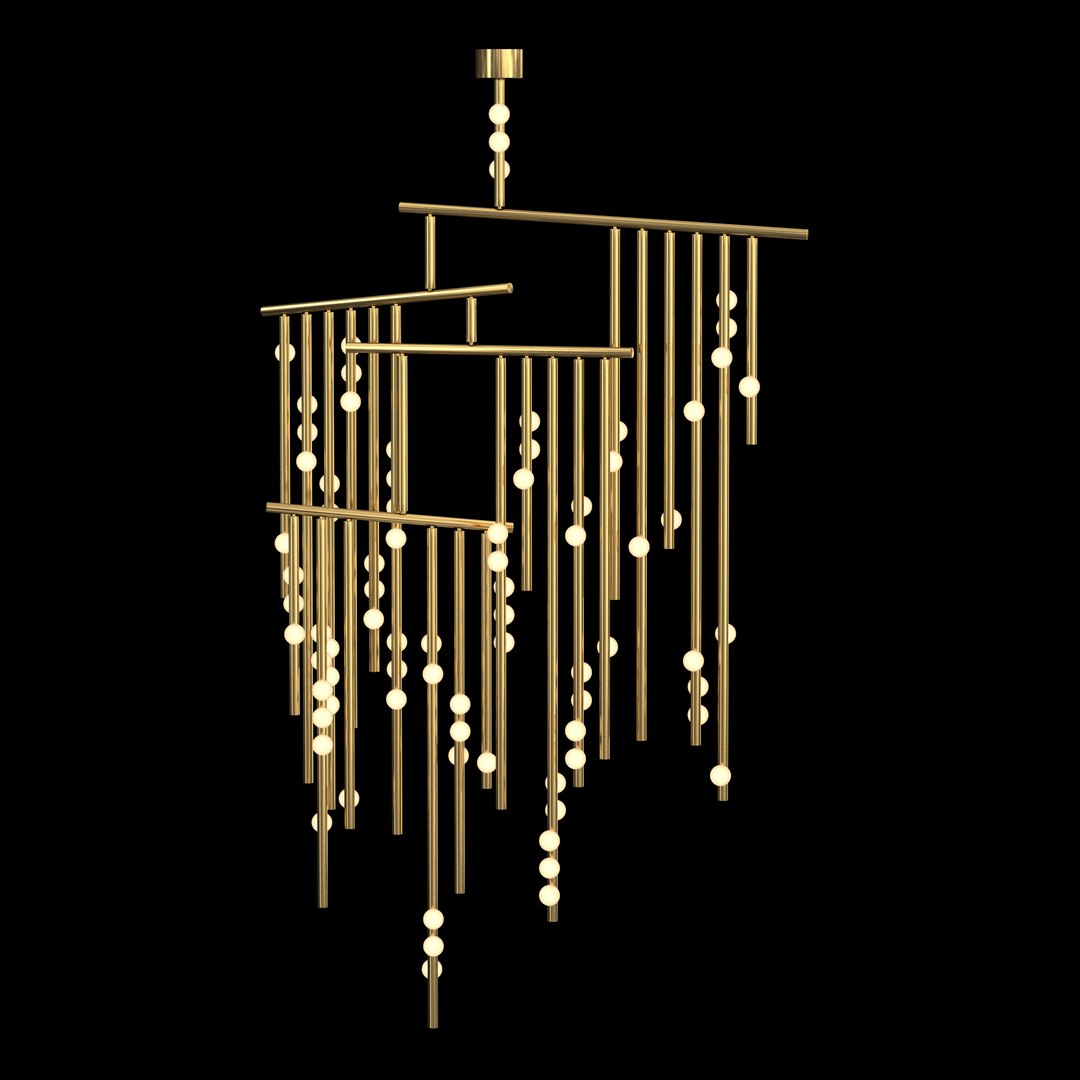3D 76-bulb Drop System Chandelier - TurboSquid 2106004