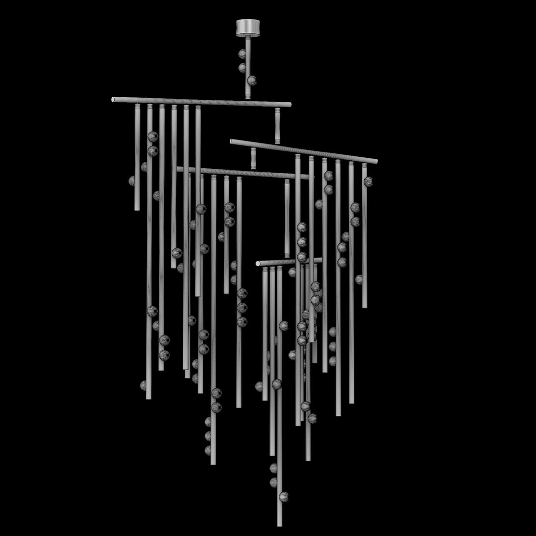 3D 76-bulb Drop System Chandelier - TurboSquid 2106004