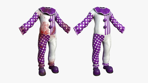 3d Clown Terror Outfit A06 Purple Character Design Model Turbosquid
