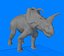 3d Monoclonius Dinosaur Model