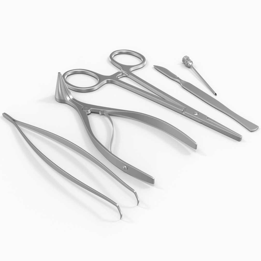 3d medical instruments set