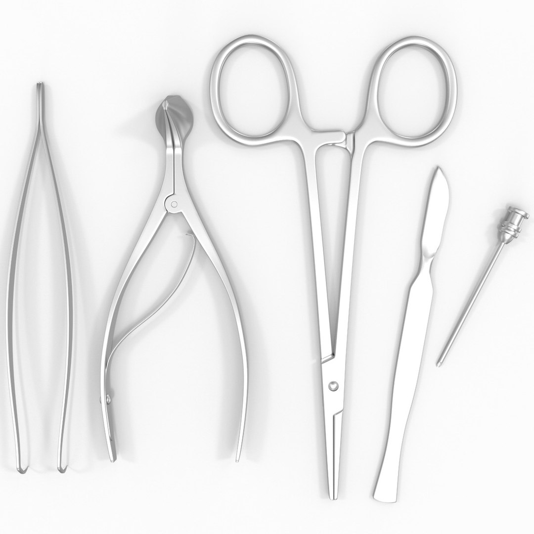 3d medical instruments set