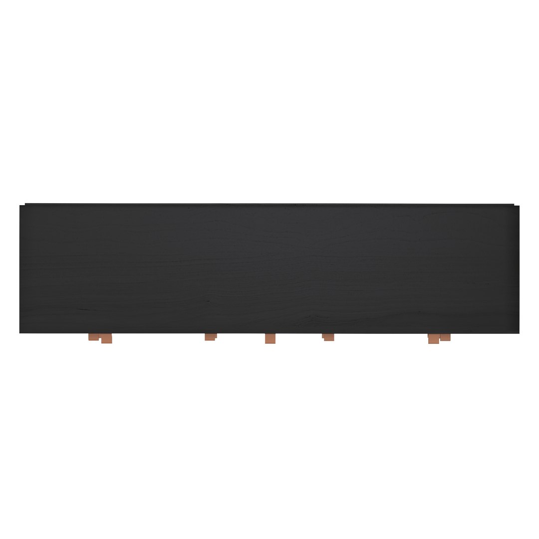 Theodore Modern Classic Black Wood Leather Pull 7 Drawer Dresser 3D ...