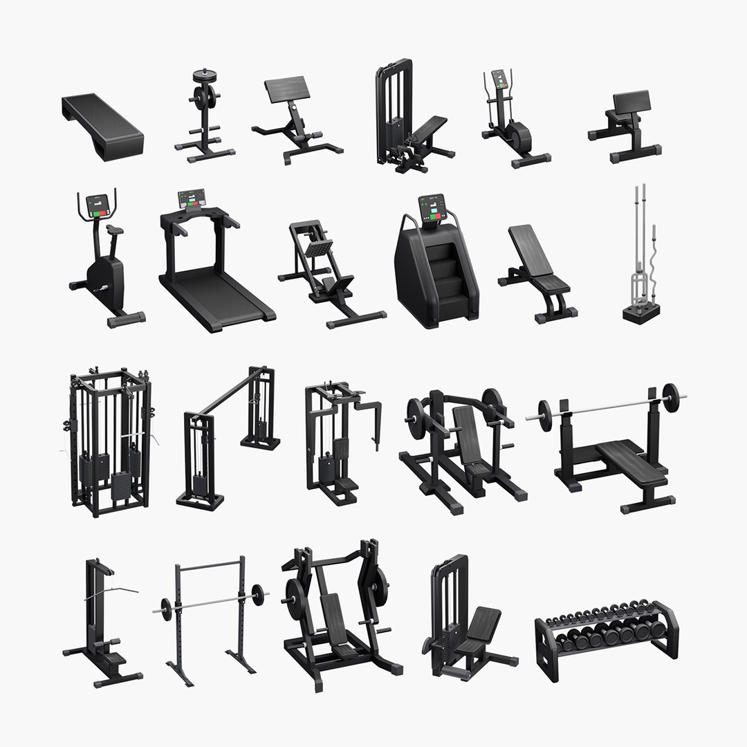 3D Low Poly Gym Equipments - TurboSquid 2307603