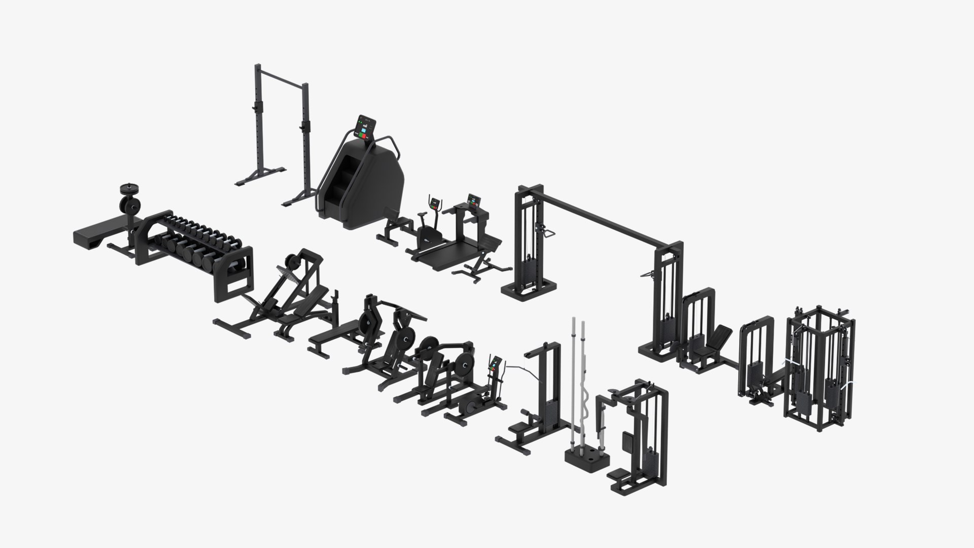 3D Low Poly Gym Equipments - TurboSquid 2307603