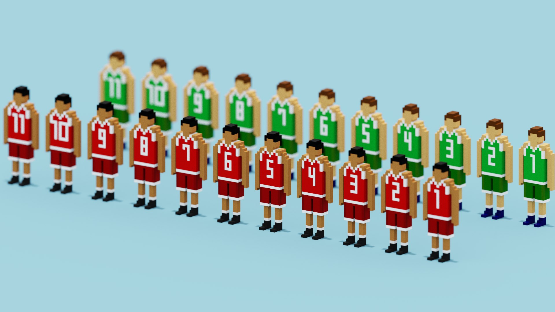 Voxel Basketball Team Players 3D Model - TurboSquid 2064301