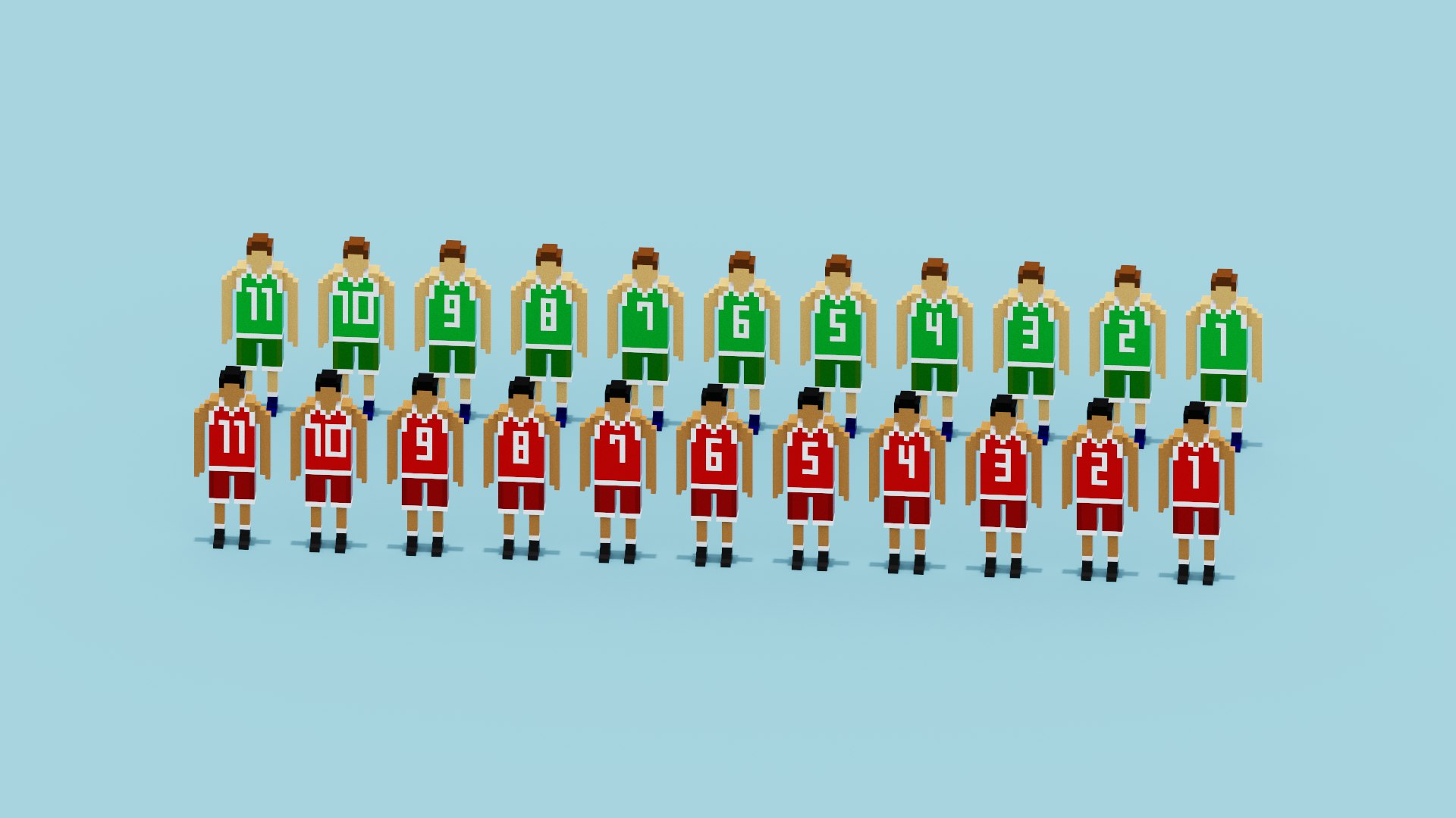 Voxel Basketball Team Players 3D Model - TurboSquid 2064301