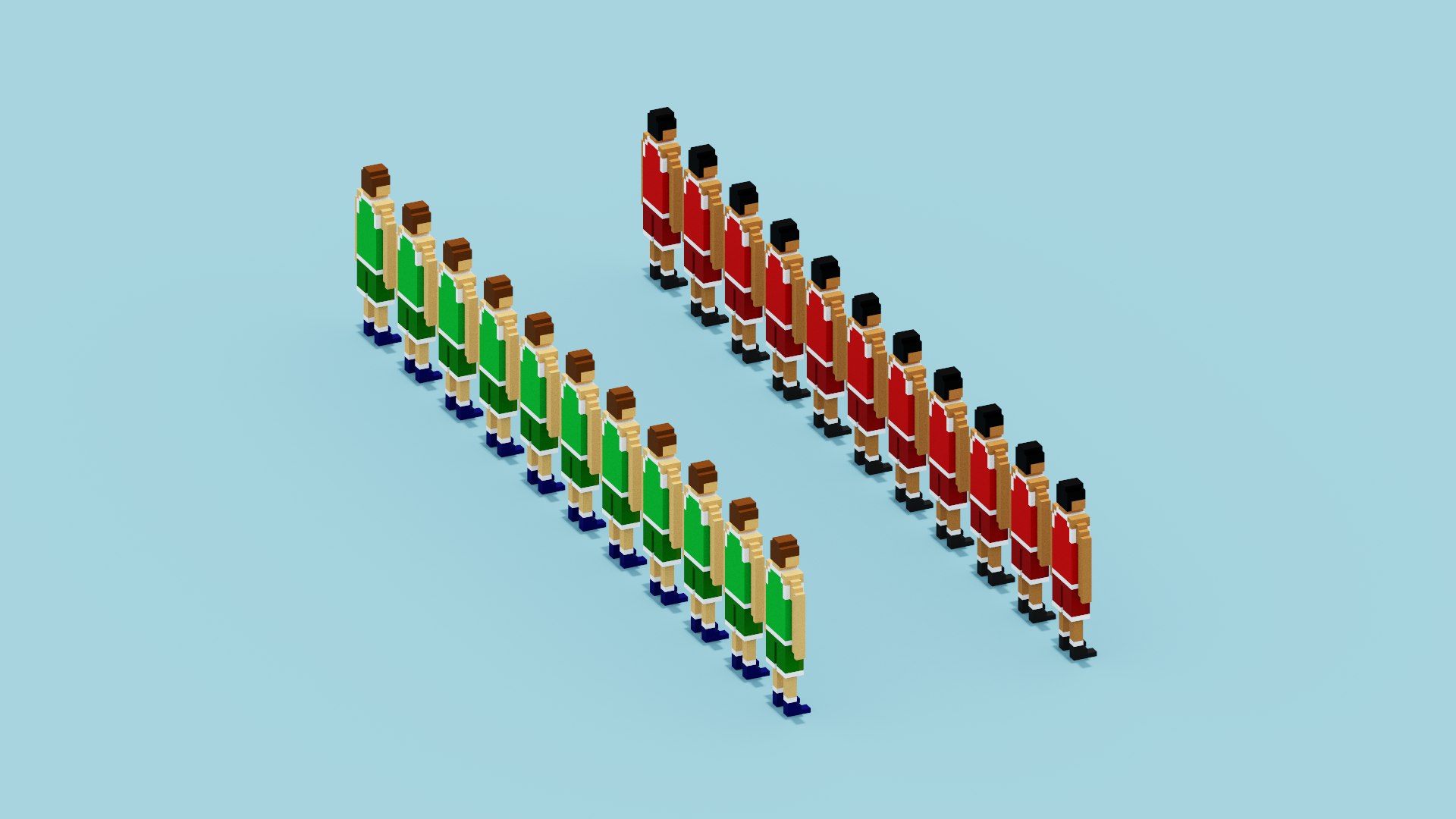 Voxel Basketball Team Players 3D Model - TurboSquid 2064301