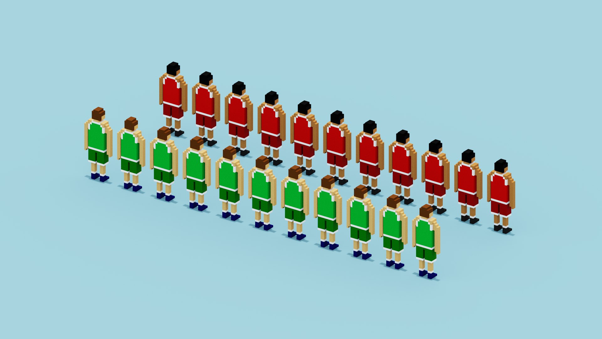 Voxel Basketball Team Players 3D Model - TurboSquid 2064301
