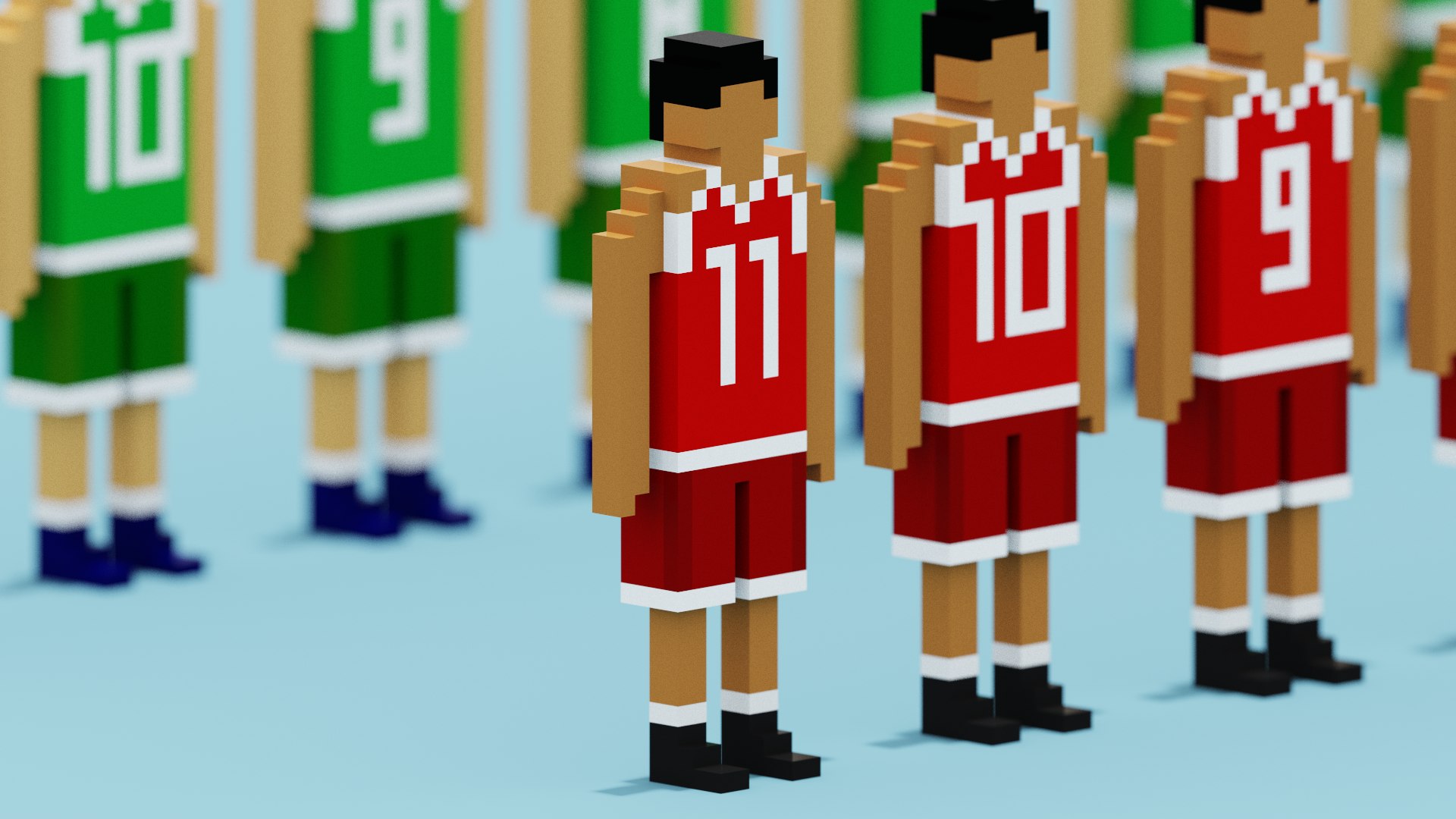 Voxel Basketball Team Players 3D Model - TurboSquid 2064301