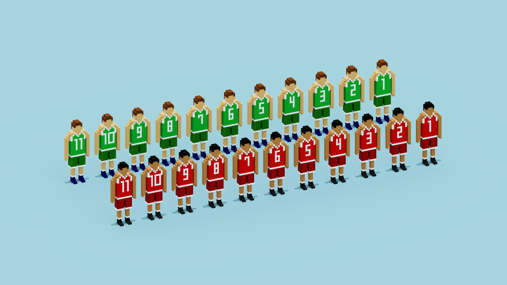 Voxel Basketball Team Players 3D Model - TurboSquid 2064301