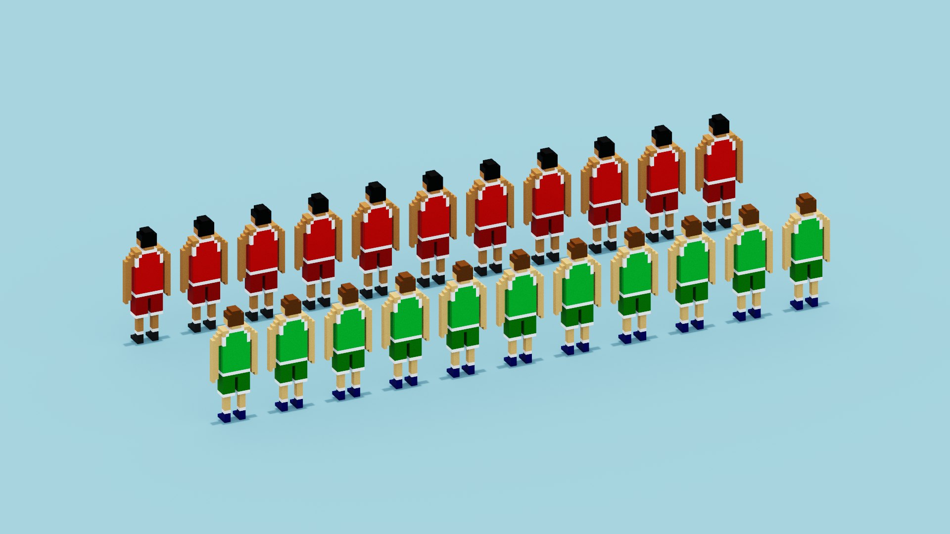 Voxel Basketball Team Players 3D Model - TurboSquid 2064301